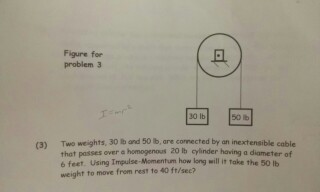 Solved Figure for problem 3 且 30 Ib 50 Ib (3) Two weights, | Chegg.com