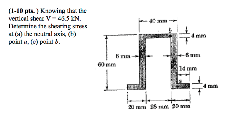 Solved Knowing that the vertical shear V = 46.5 kN. | Chegg.com