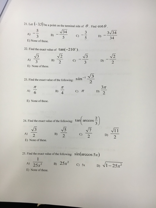 Solved 1. Use the One-to-One property to solve the following | Chegg.com