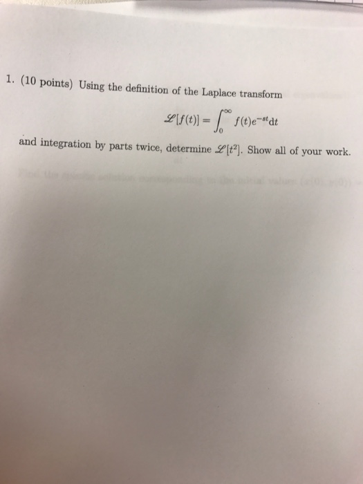 Solved Using the definition of the Laplace transform L[f(t)] | Chegg.com