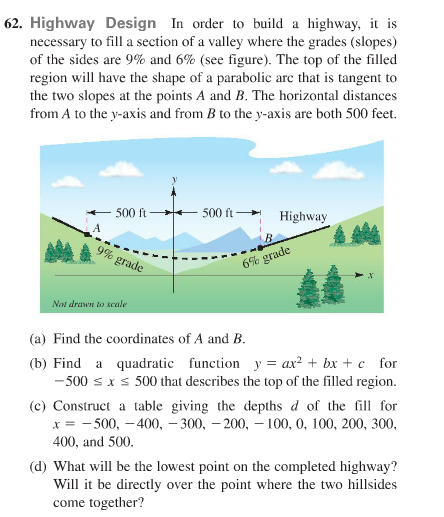 Solved 62. Highway Design In order to build a highway, it is | Chegg.com