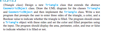 Solved Design a new Triangle class that extends the abstract | Chegg.com