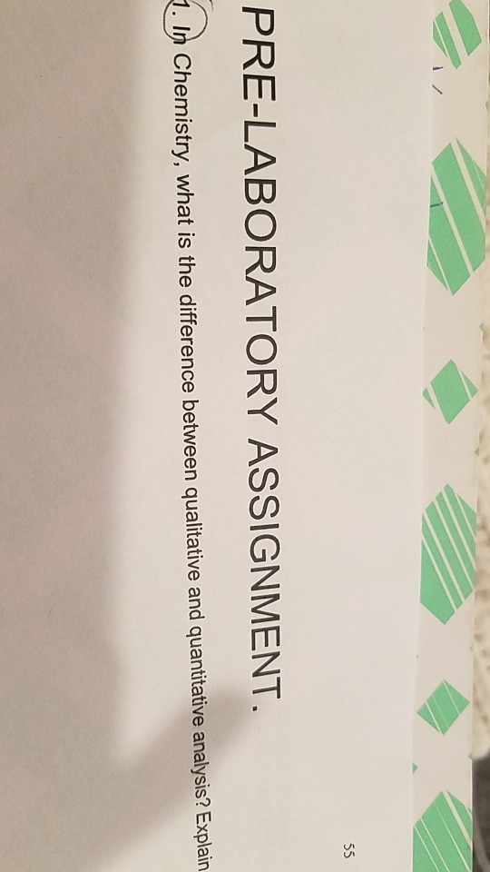 Solved PRE-LABORATORY ASSIGNMENT 1. In Chemistry, what is | Chegg.com