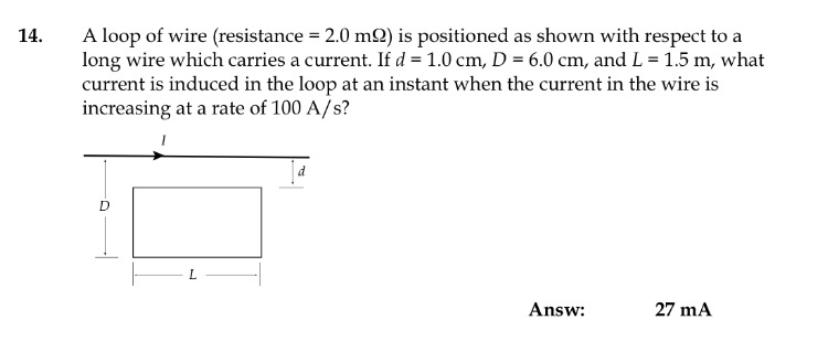 Solved A loop of wire (resistance = 2.0 m Ohm) is positioned | Chegg.com