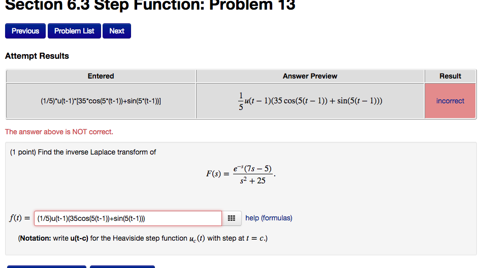 Solved Section 6.3 Step Function: Problem 13 Previous | Chegg.com