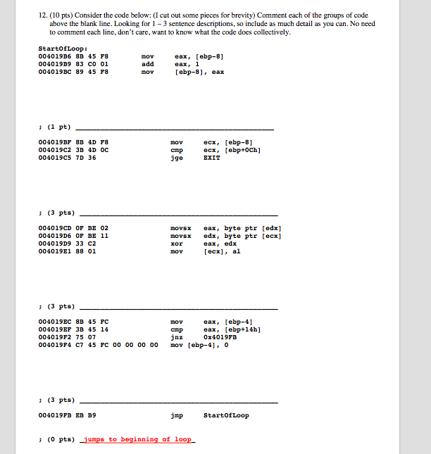 Solved Consider the code below: (I cut out some pieces for | Chegg.com