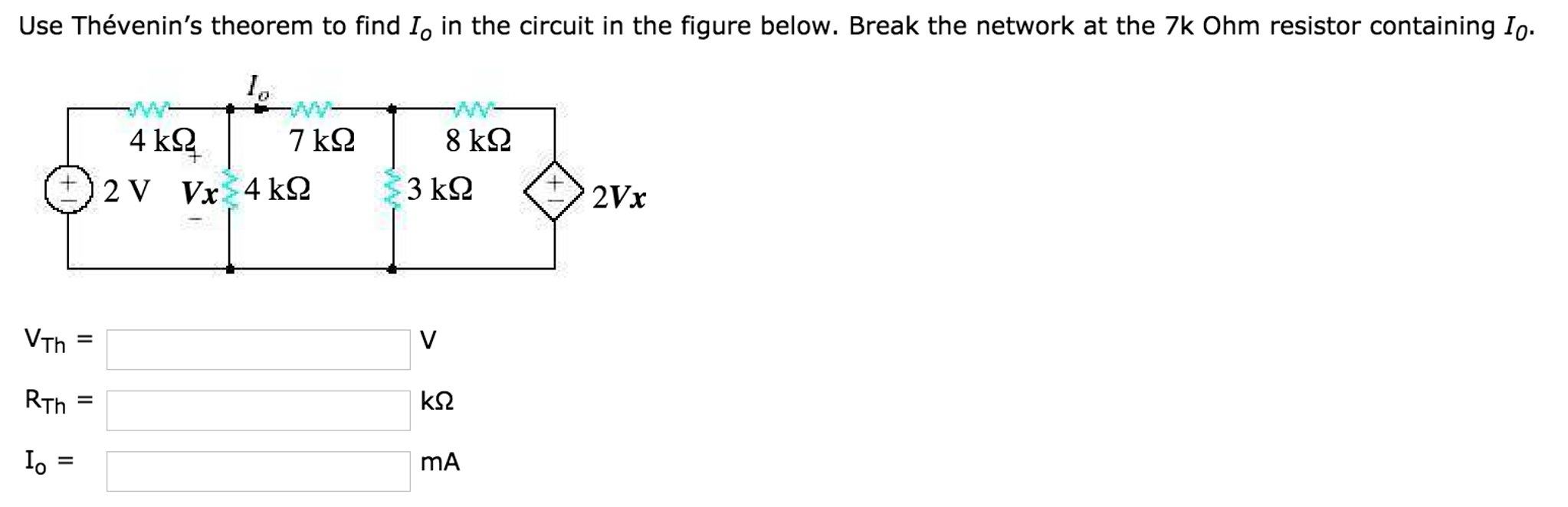 Solved Use Thevenin's theorem to find I0 in the circuit in | Chegg.com