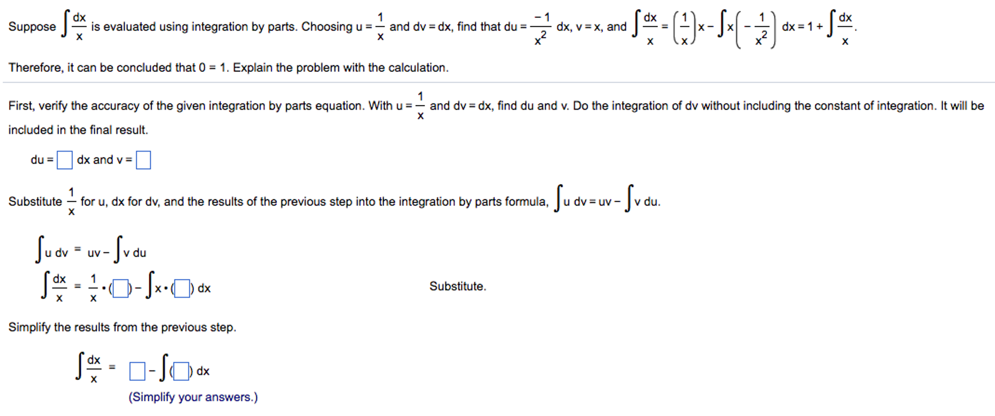 Solved Integration by parts question. | Chegg.com