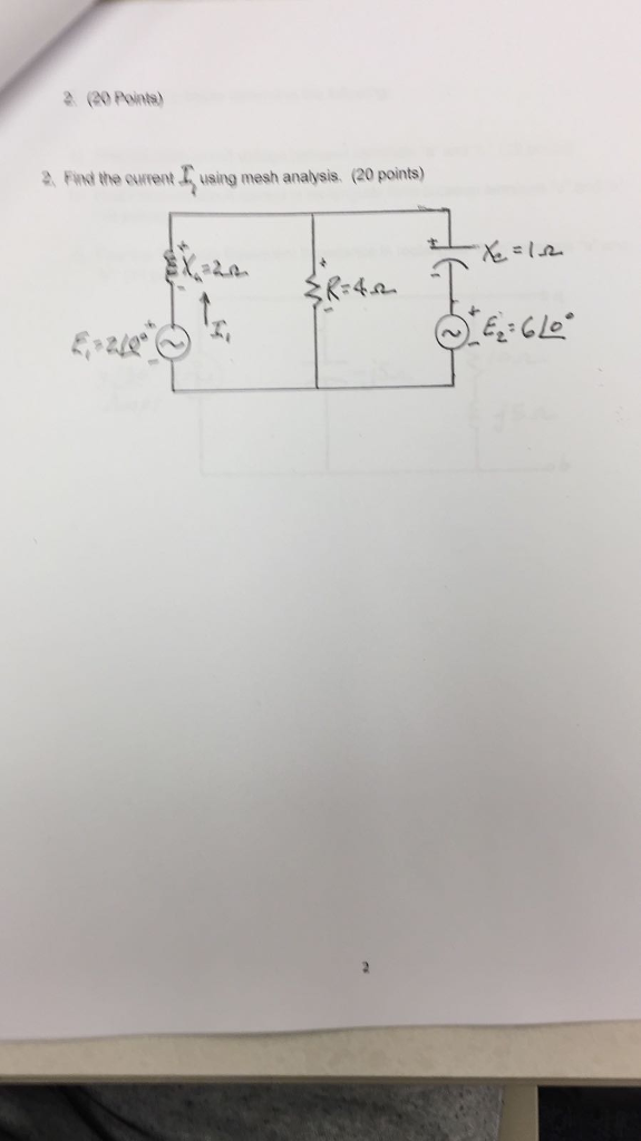 Solved Find the current I_2 using mesh analysis. | Chegg.com