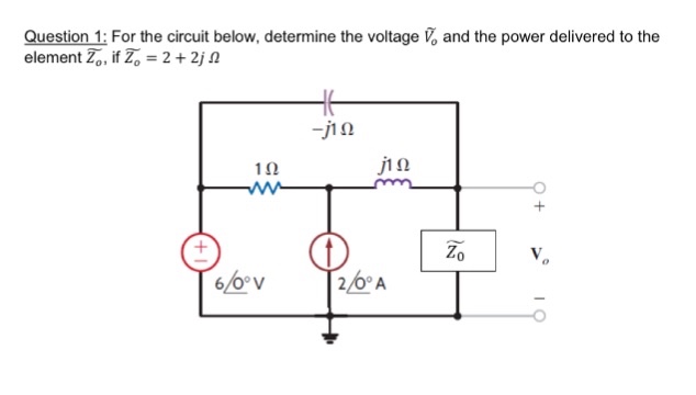 Solved For the circuit below, determine the voltage and the | Chegg.com