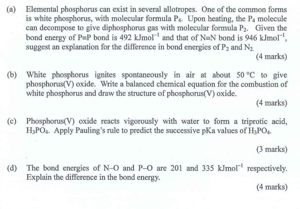 White Phosphorus Element Formula
