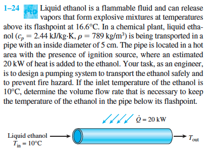 Solved Liquid ethanol is a flammable fluid and can release | Chegg.com