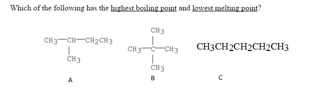 Solved Which of the following has the highest boiling point | Chegg.com