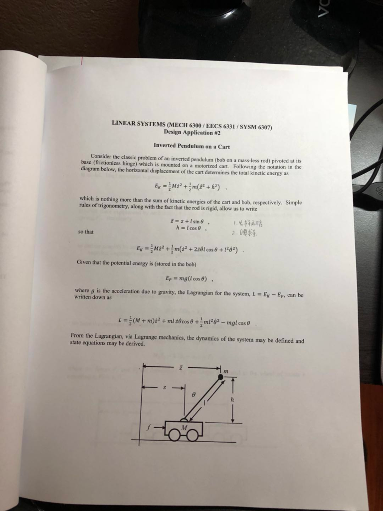Solved MECH 6300/EECS 6331/SYSM 6307 Linear Systems Design | Chegg.com