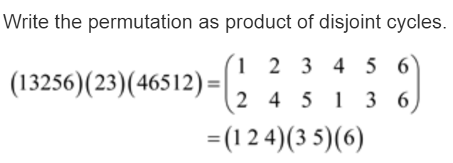 Solved I see the answer of the disjoint cycles from | Chegg.com