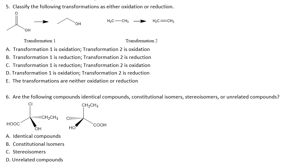 Solved Classify the following transformations as either | Chegg.com