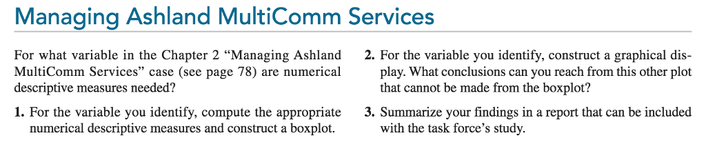 Solved CASES FOR CHAPTER 2 Managing Ashland MultiComm | Chegg.com