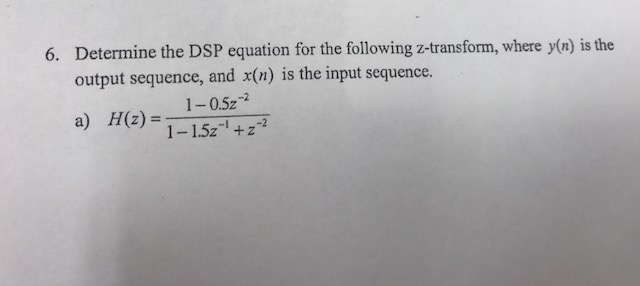 Solved Determine the transfer function for the following DSP | Chegg.com