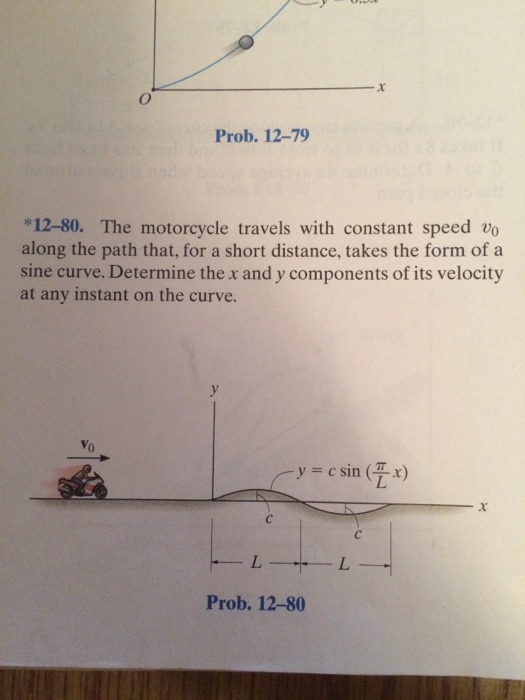 Solved The motorcycle travels with a constant speed v0 along | Chegg.com