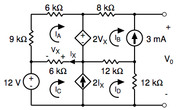 Solved Determine VX, IX, and V0 in the circuit shown using | Chegg.com