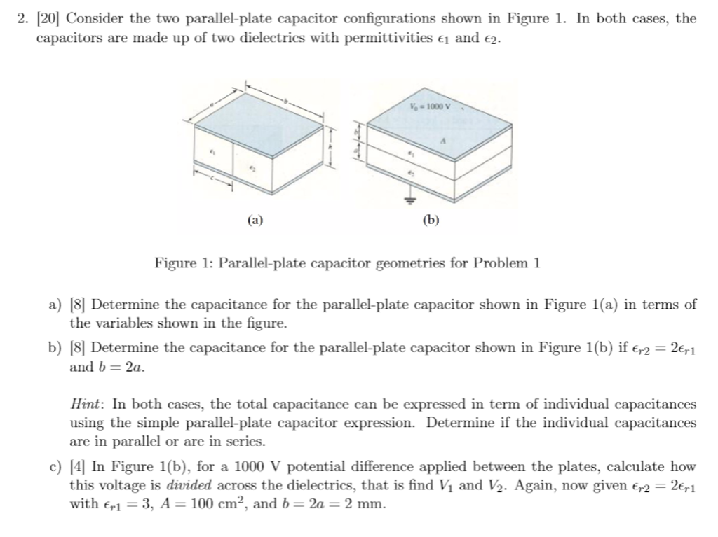 Solved Consider the two parallel-plate capacitor | Chegg.com