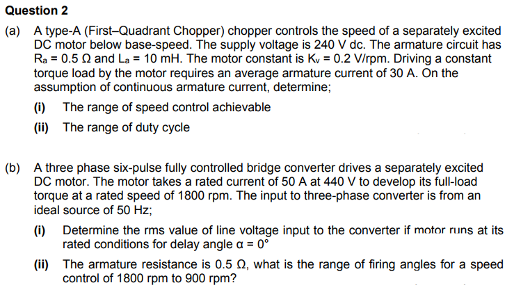 Solved A type-A (First-Quadrant Chopper) chopper controls | Chegg.com