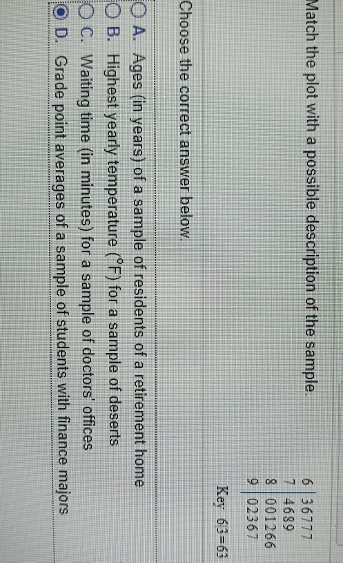 Solved Match the plot with a possible description of the | Chegg.com