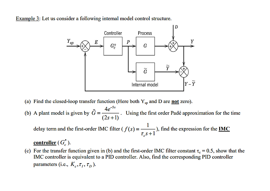 Example 3: Let us consider a following internal model | Chegg.com