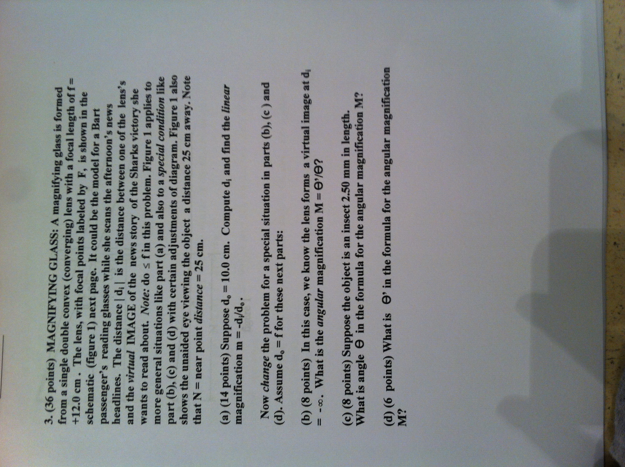 Solved MAGNIFYING GLASS: A magnifying glass is formed from a | Chegg.com