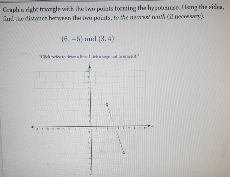 Solved Graph a right triangle with the two points forming | Chegg.com