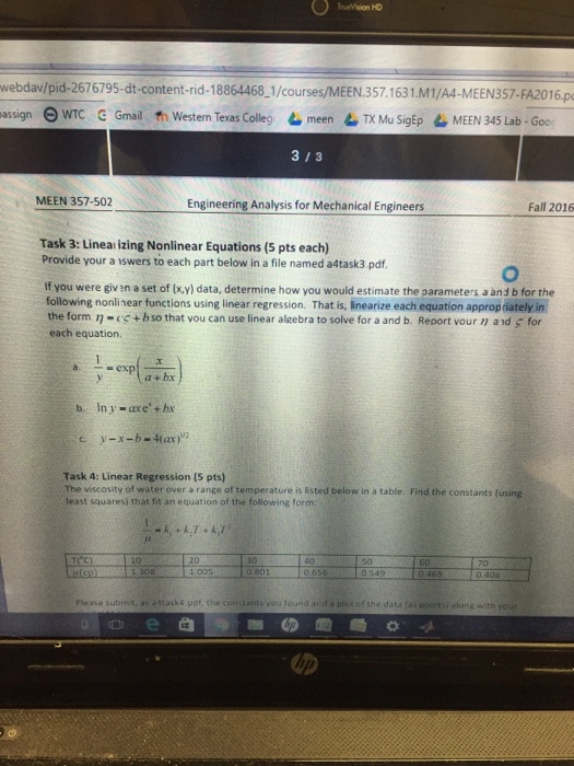 Solved Linearize the following equation in the form wanted | Chegg.com