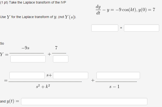 Solved Take the Laplace transform of the IVP Use Y for the | Chegg.com