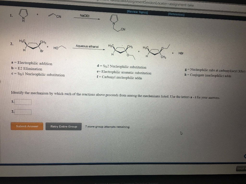 Solved a = Electrophilic addition b = E2 Elimination c = | Chegg.com