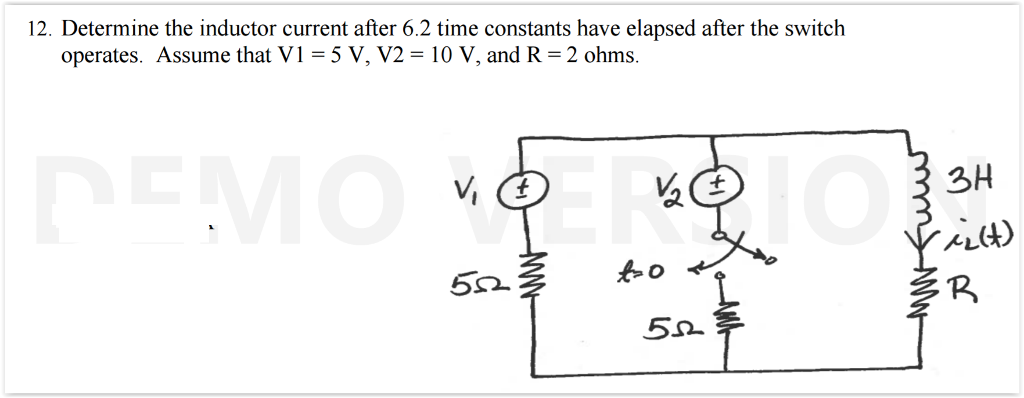 Solved Determine the inductor current after 6.2 time | Chegg.com