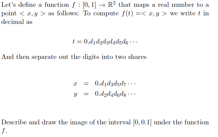 Solved Lets define a function f: [0, 1] rightarrow R^2 that | Chegg.com