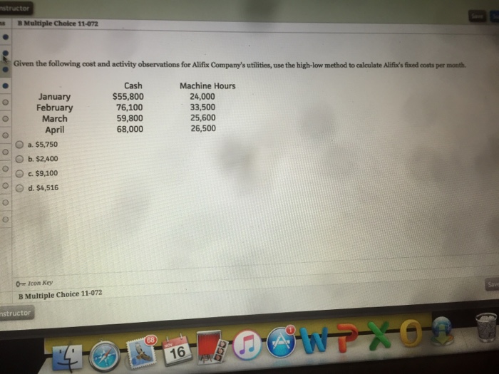 Solved Given the following cost and activity observations | Chegg.com