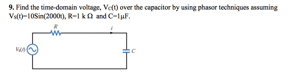 Solved Find the time-domain voltage, V_c(t) over the | Chegg.com