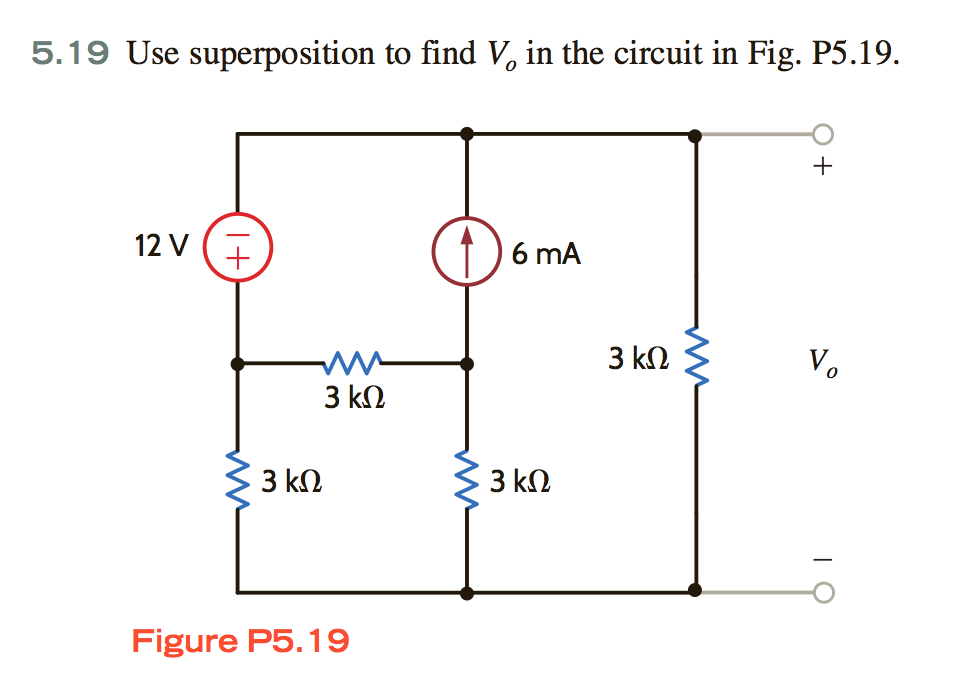 Solved Use superposition to find V_o in the circuit in Fig. | Chegg.com