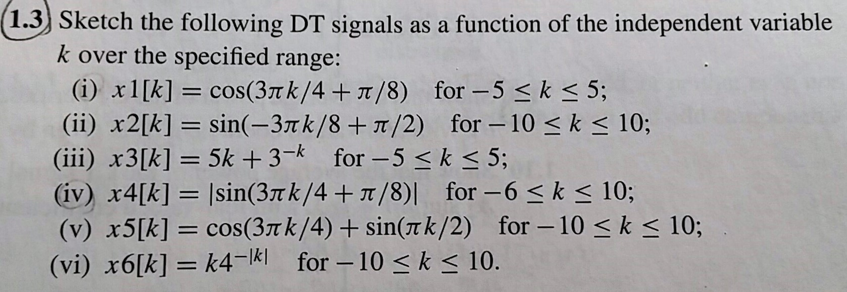 Solved Sketch the following DT signals as a function of the | Chegg.com