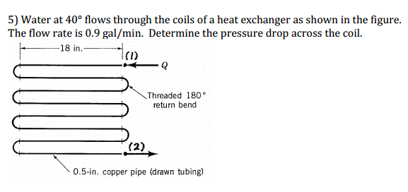 Solved Water at 40 degree flows through the coils of a heat | Chegg.com