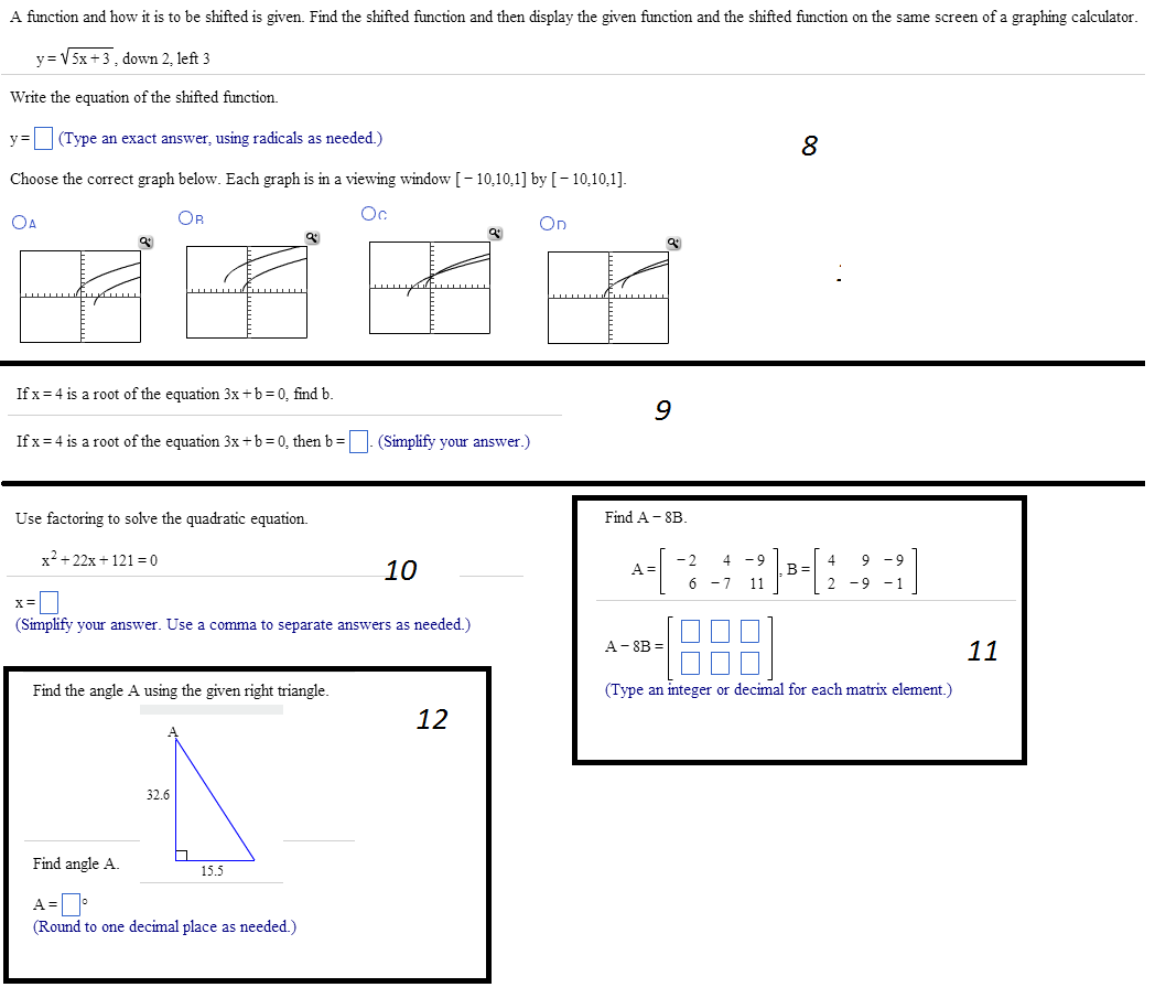 Solved 8- a function and how it is to be shifted is given. | Chegg.com