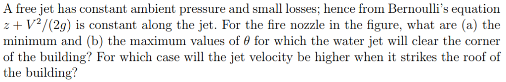 Solved A free jet has constant ambient pressure and small | Chegg.com