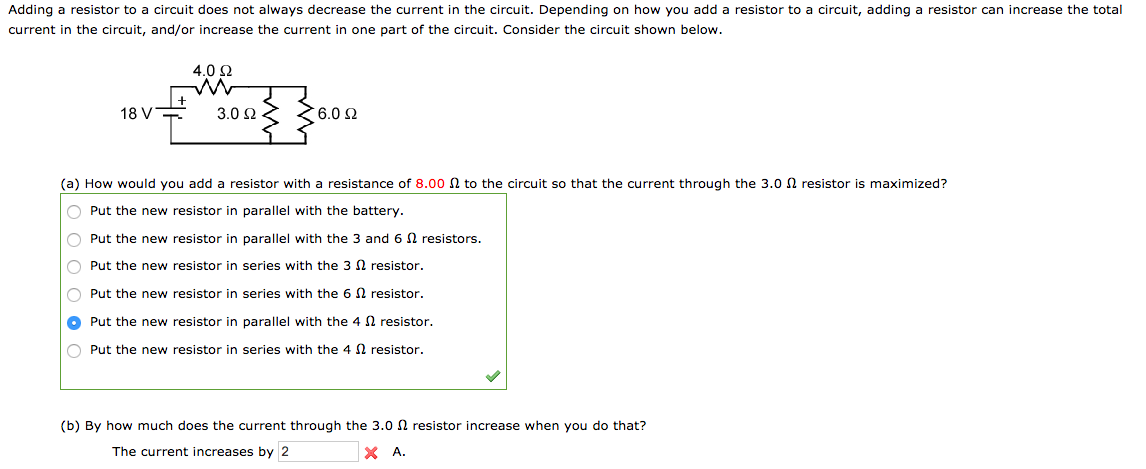 Solved Adding a resistor to a circuit does not always | Chegg.com