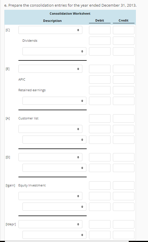 Prepare consolidation spreadsheet for intercompany | Chegg.com