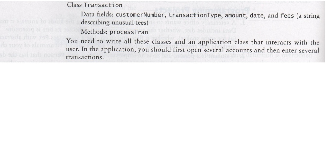Solved Class Transaction Data fields: customerNumber, | Chegg.com