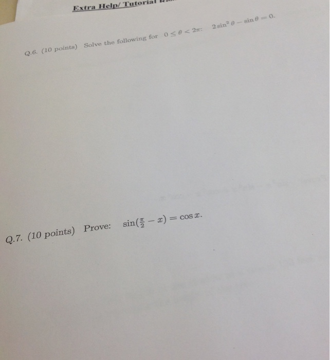 Solved Solve the following for 0 lessthanorequalto theta