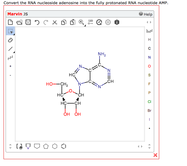 Solved Convert the RNA nucleoside adenosine into the fully | Chegg.com