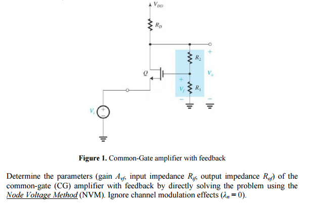 Solved Find gain and output impedence of the feedback common | Chegg.com