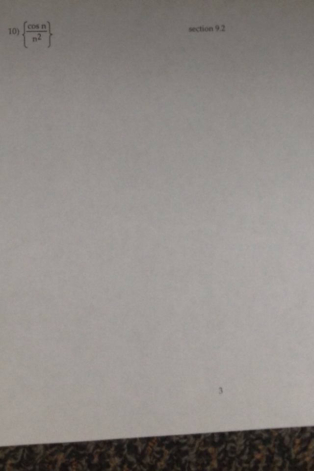 Solved {cos n/n2} | Chegg.com