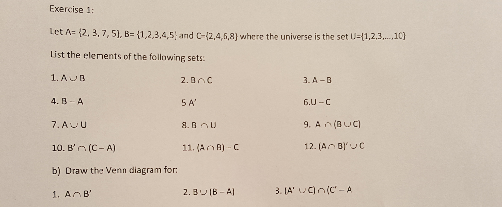 Solved Let A = {2, 3, 7, 5}, B = {1, 2, 3, 4, 5} and C = {2, | Chegg.com